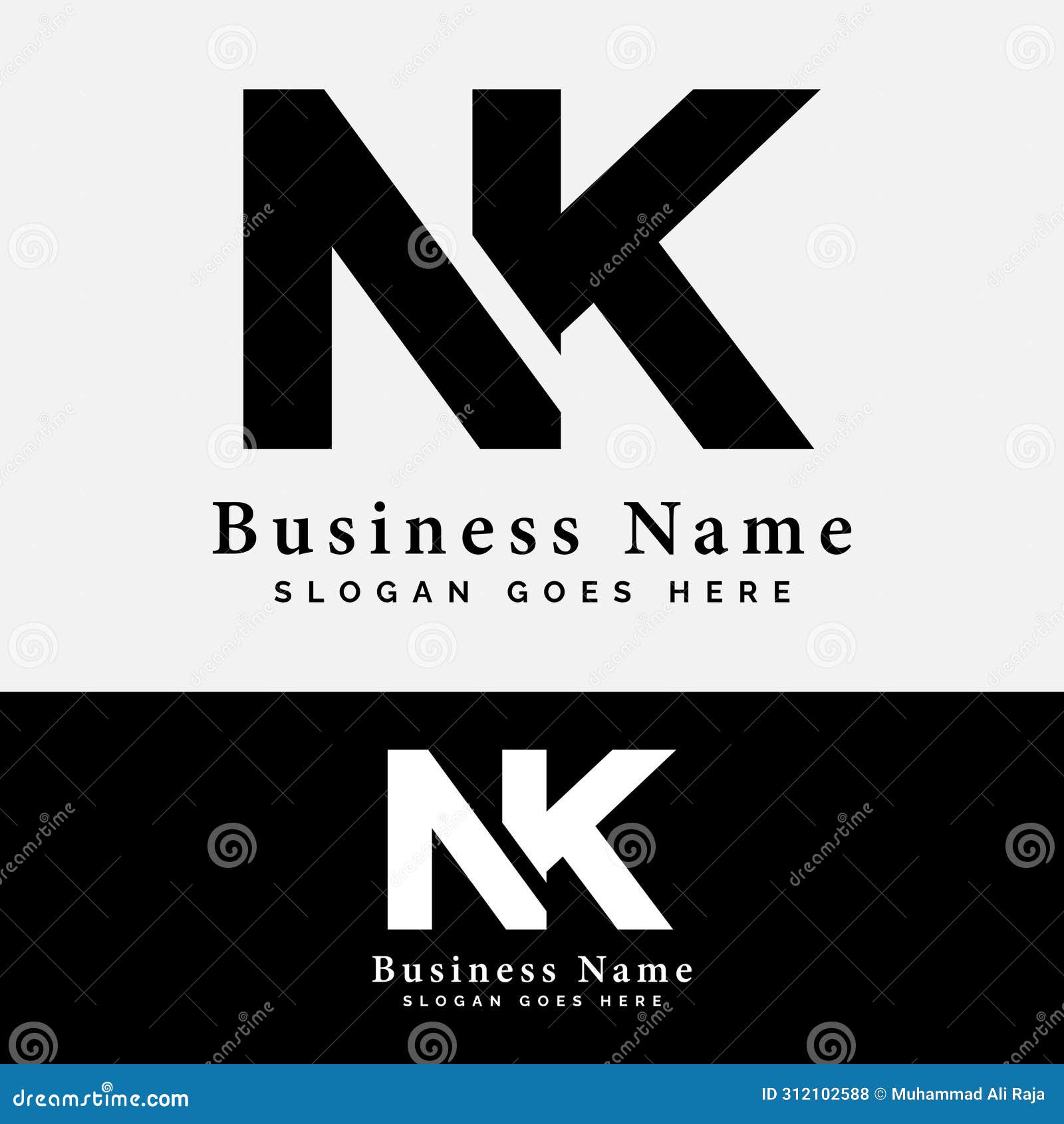 N, K, NK Letter Logo Design. Alphabet NK Initial Logo Vector ...