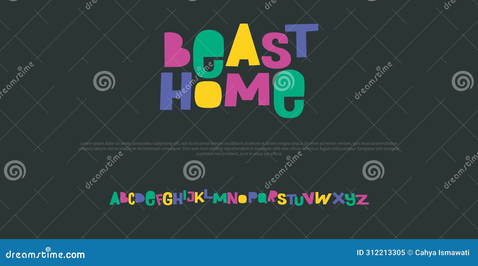 Beast Home Alphabet Fonts.. Vector Illustration Stock Vector ...