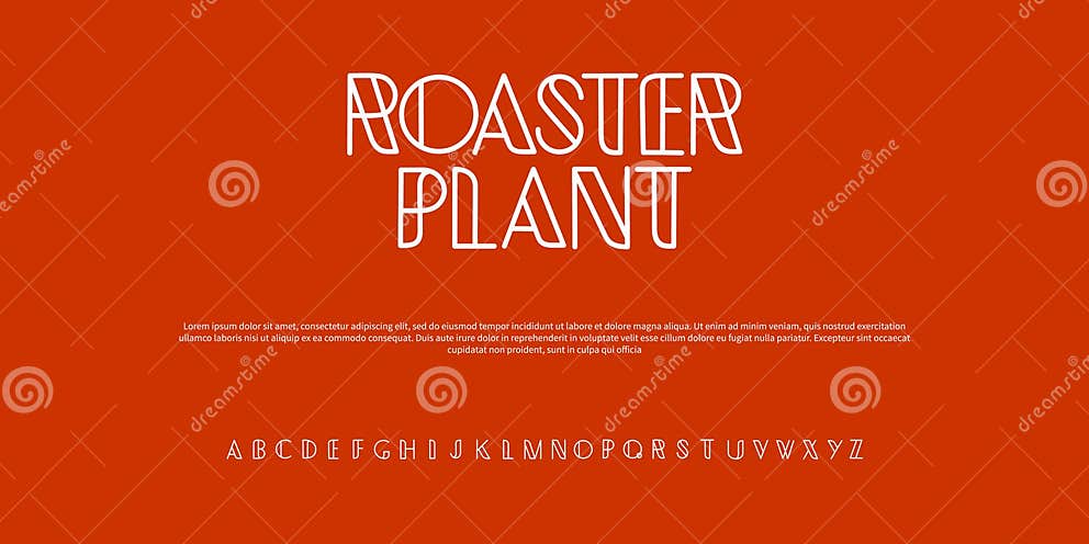 Roaster Plant Alphabet Fonts. Typography Minimalist Urban Digital Stock ...