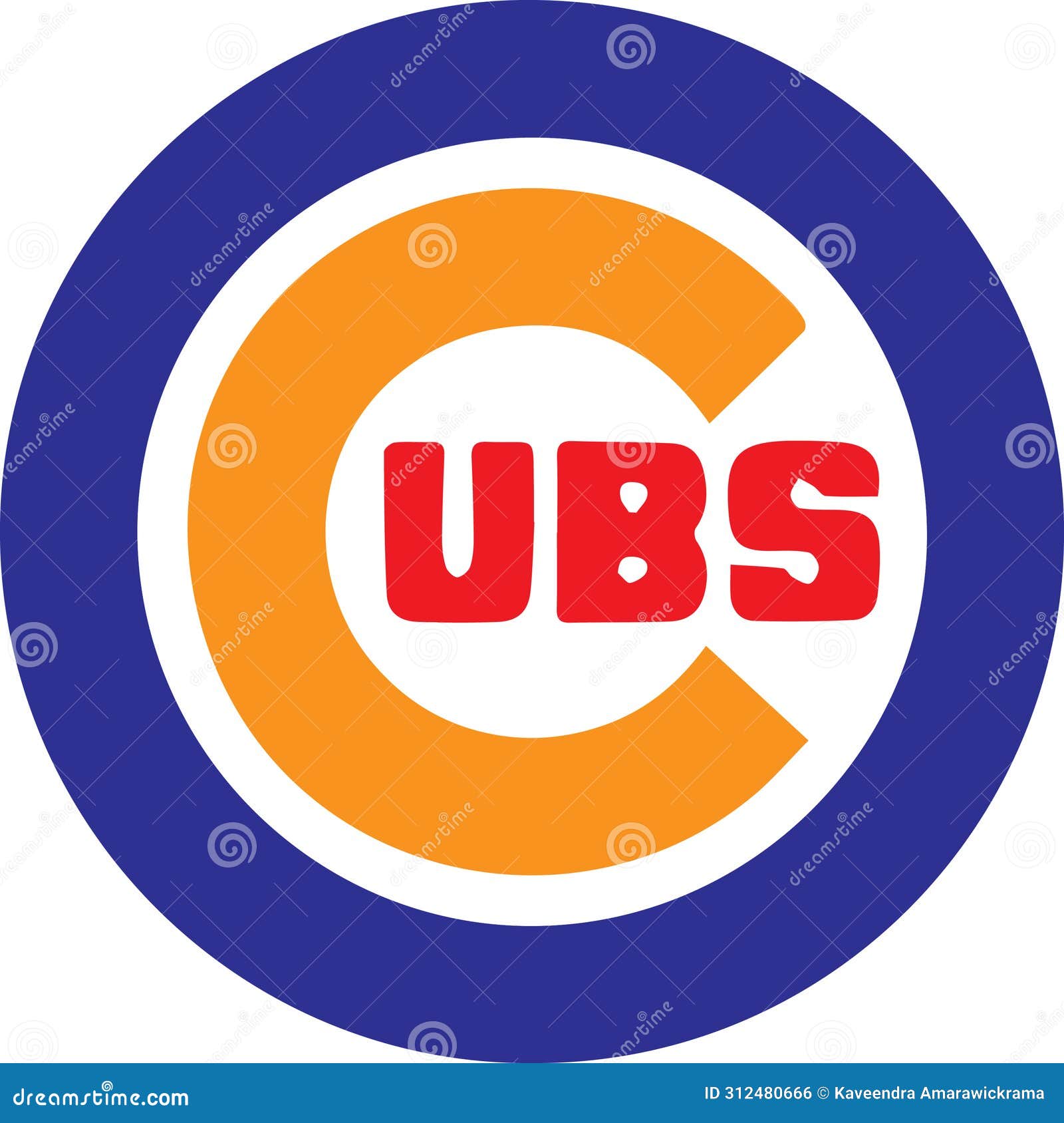 Abstract Chicago Cubs Baseball Team Logo Design on White Editorial ...