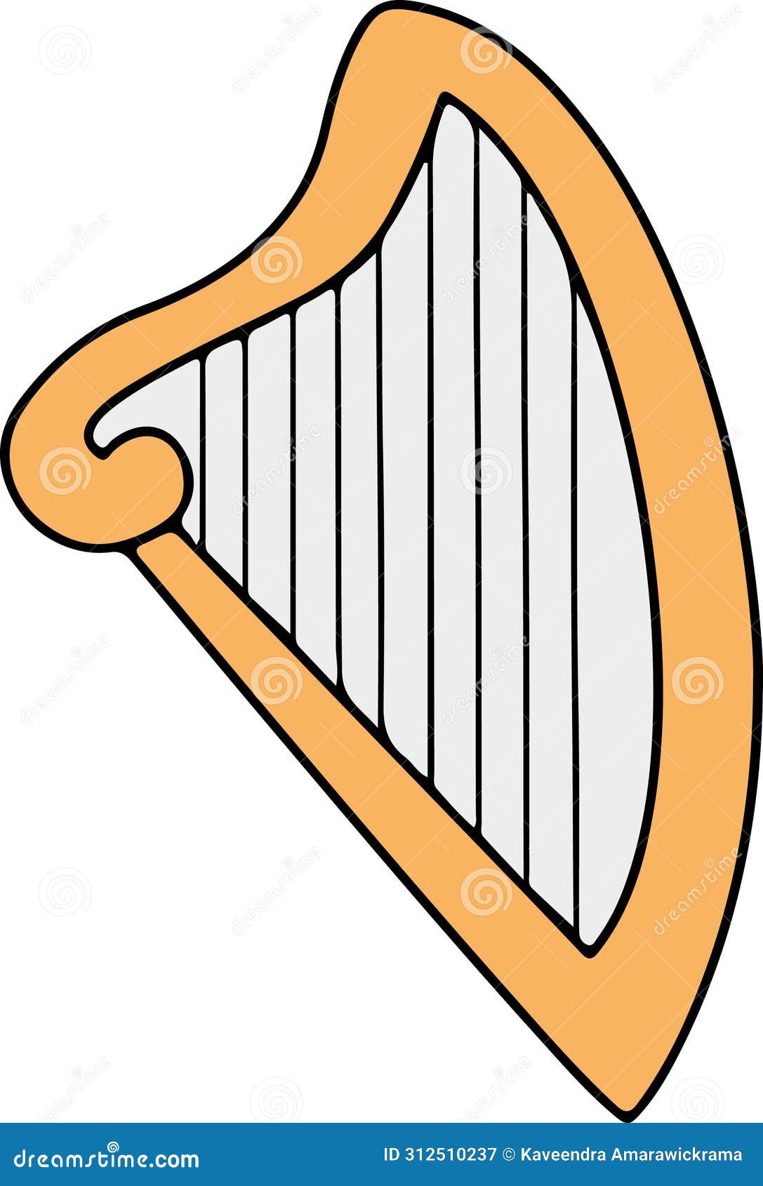 Abstract Harp Illustration Design on White Stock Vector - Illustration ...
