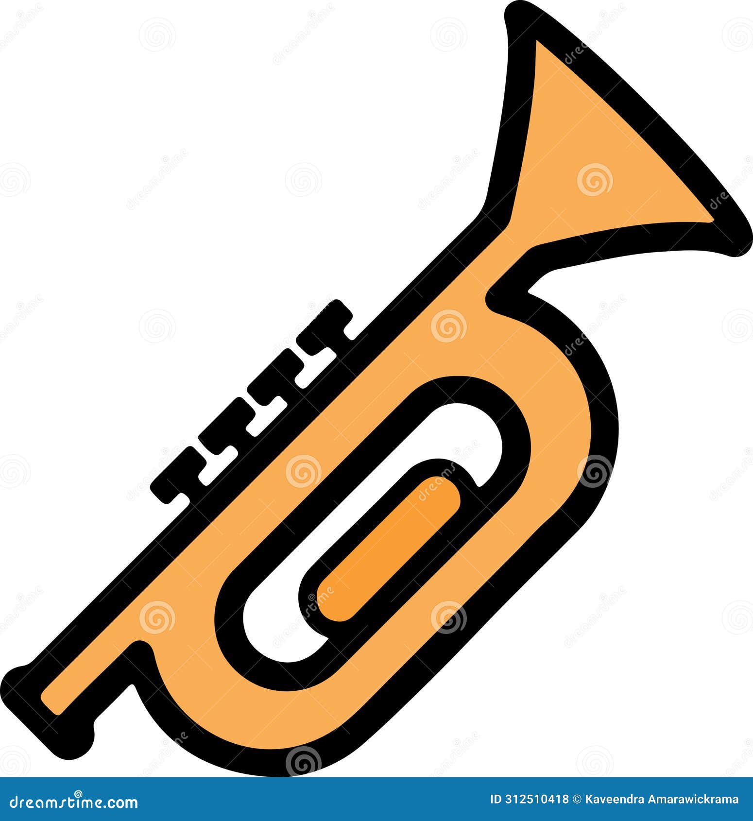 Abstract Trumpet Illustration Design on White Stock Vector ...