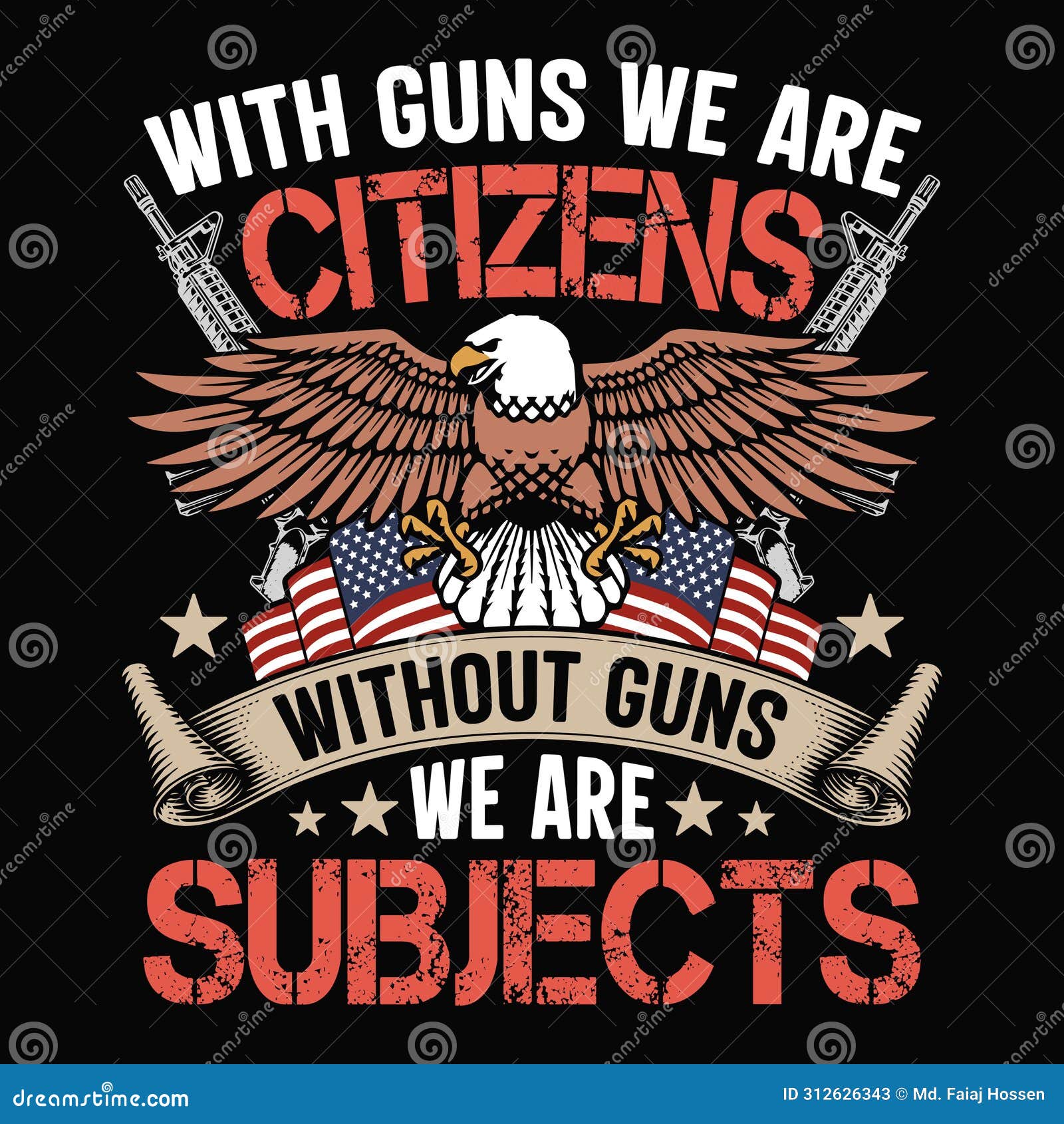 2nd Amendment T-shirt Design. Vector Illustration | CartoonDealer.com ...