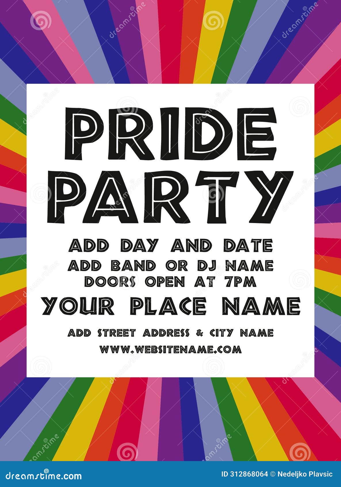 Pride Month Celebration Poster Flyer Social Media Post Design Stock ...