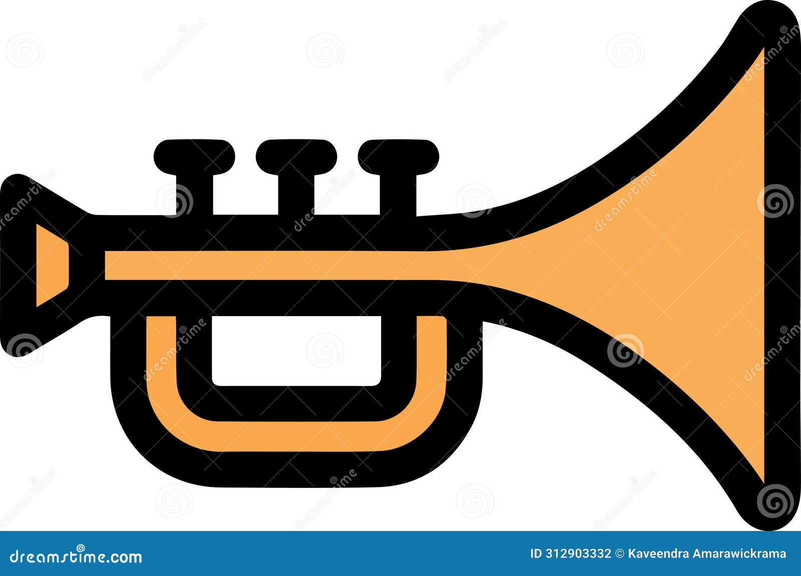 Abstract Trumpet Clipart Design on White Stock Vector - Illustration of ...