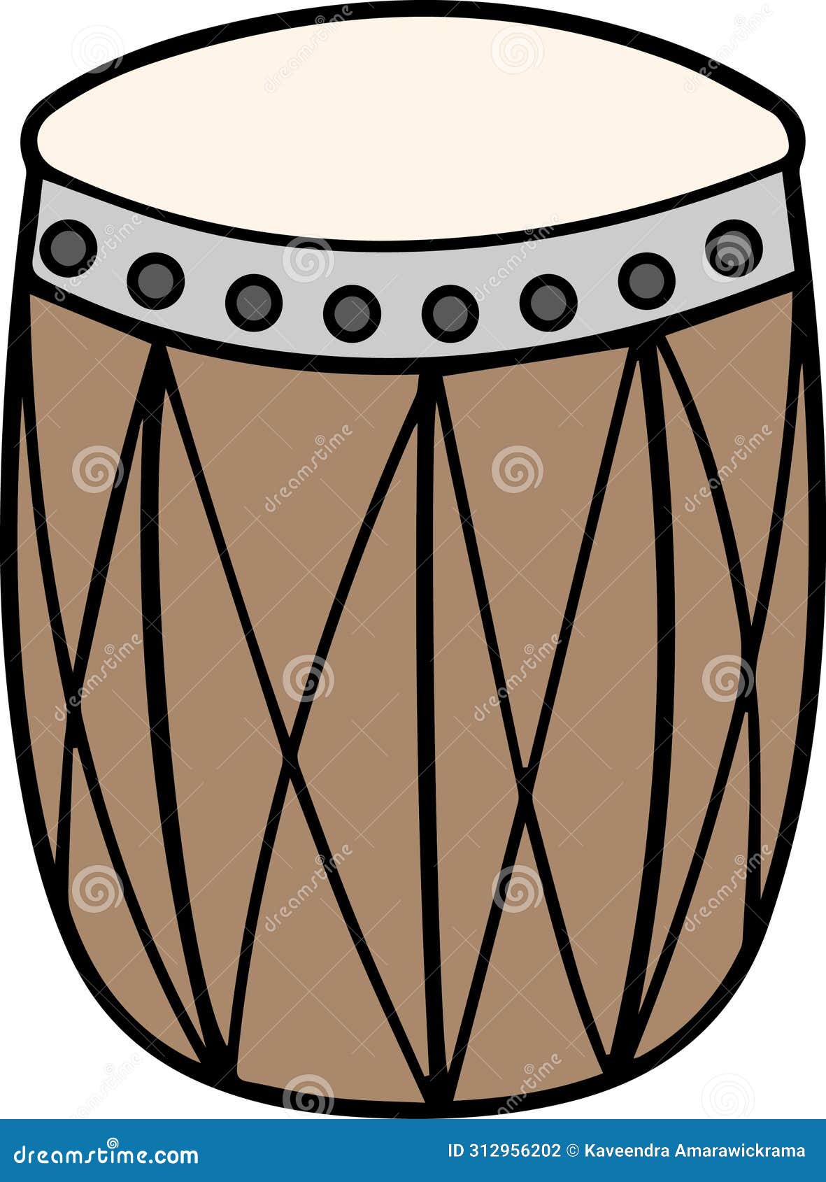 Red Drum Clipart Cartoon Style. Wooden Drum And Drum Sticks Percussion ...