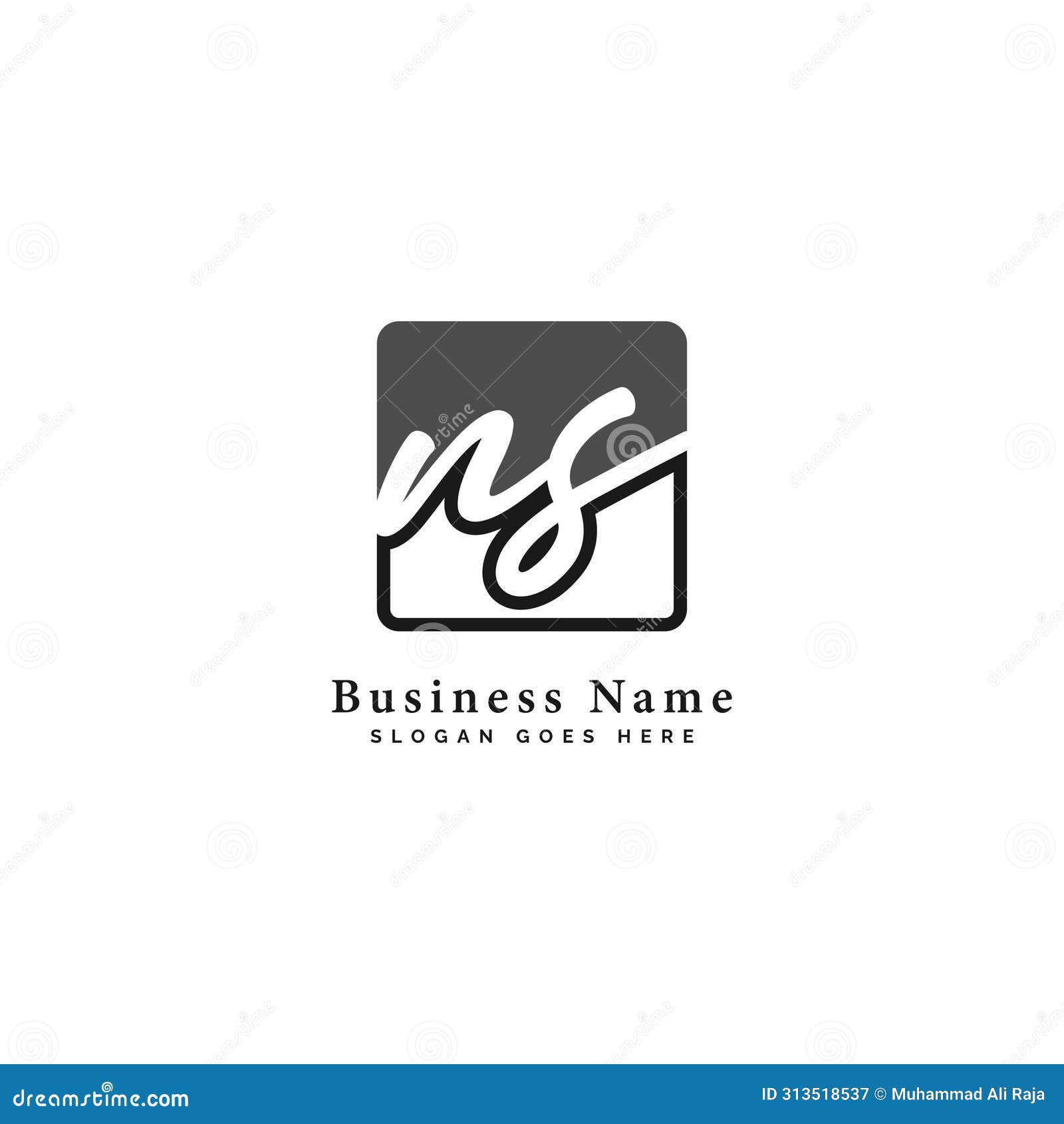 N, S, NS Initial Letter Handwritten, Alphabet NS Signature Icon in ...