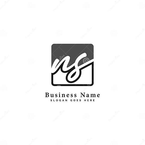 N, S, NS Initial Letter Handwritten, Alphabet NS Signature Icon in ...