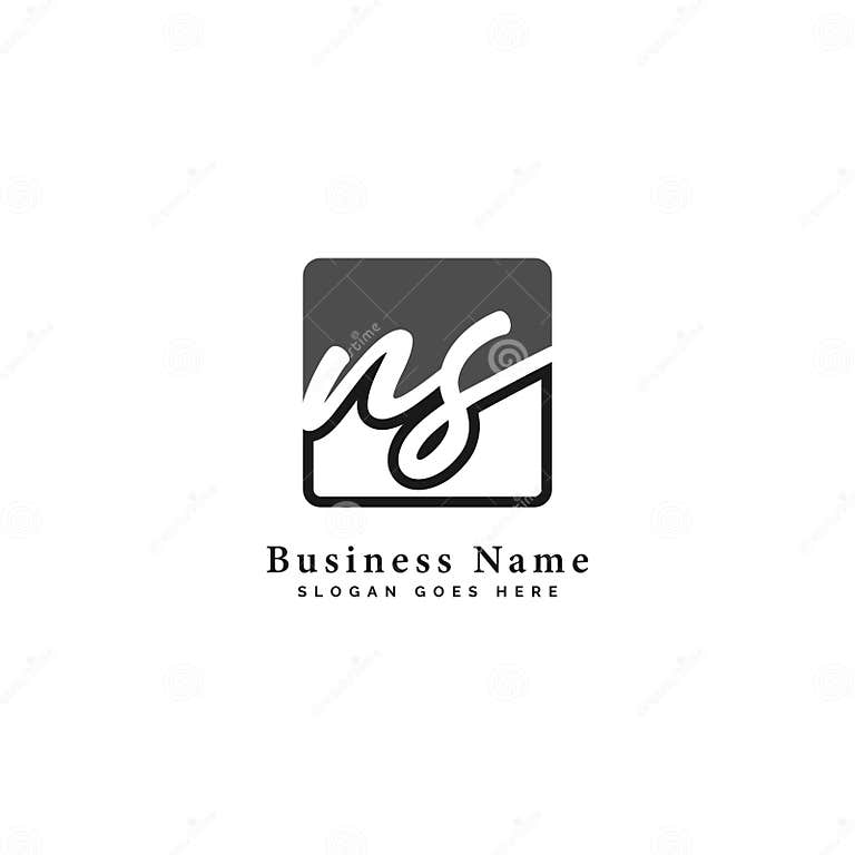 N, S, NS Initial Letter Handwritten, Alphabet NS Signature Icon in ...