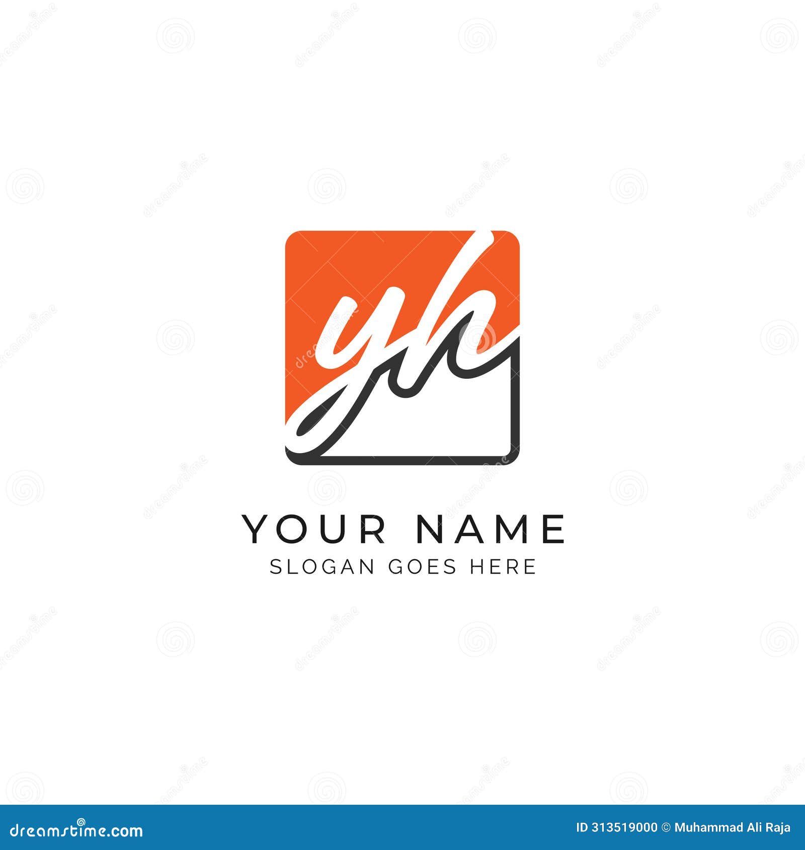 Y, H, YH Initial Letter Handwritten, Alphabet YH Signature Icon in ...