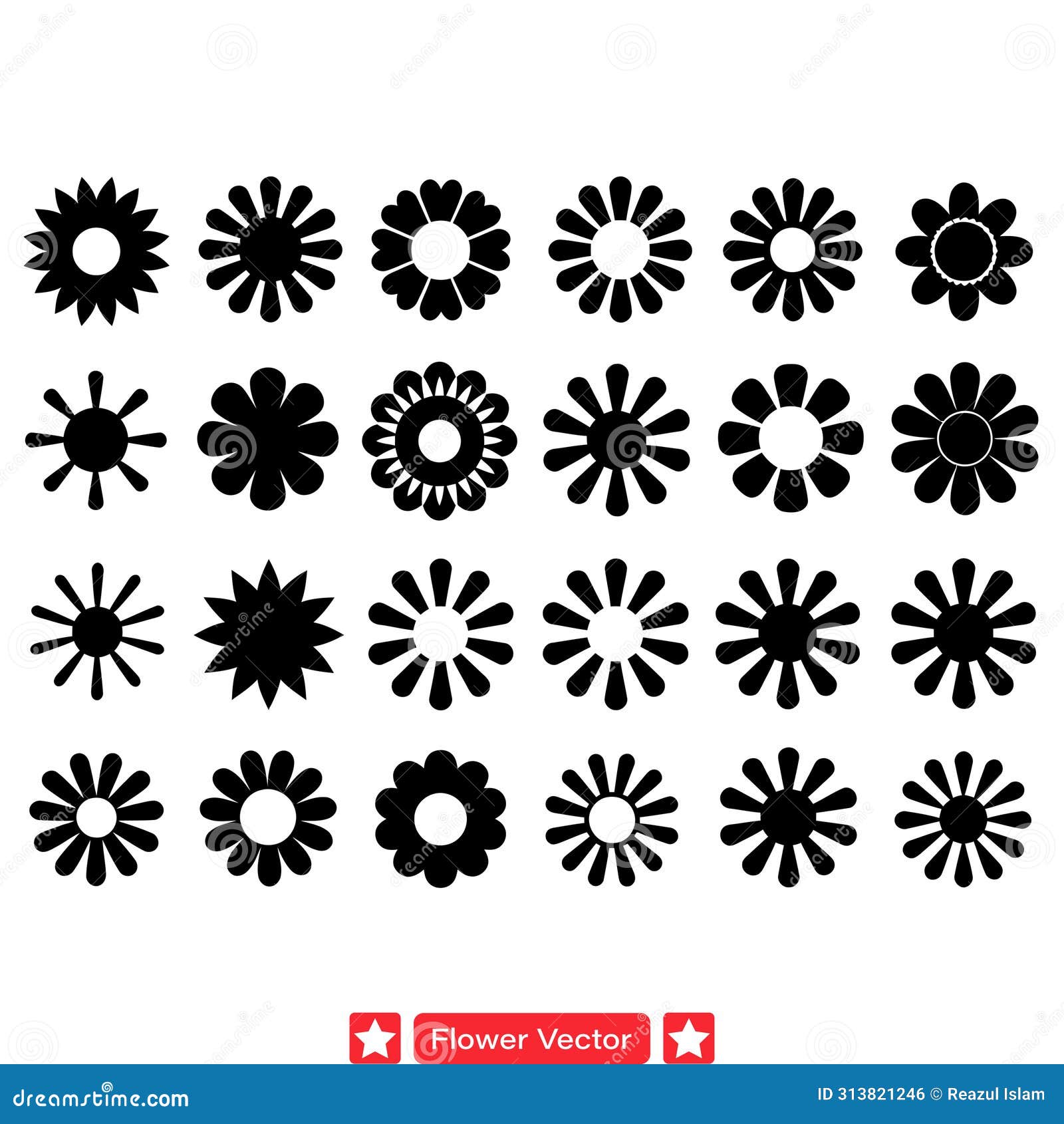 Floral Fantasia a Captivating Array of Flower Vector Silhouettes for ...