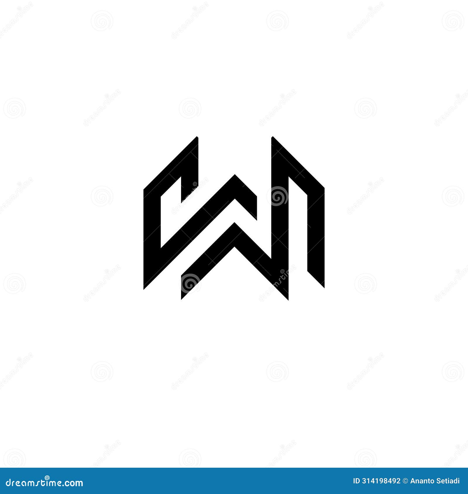 Simple Double W Letter Logo. Stock Vector - Illustration of mark ...