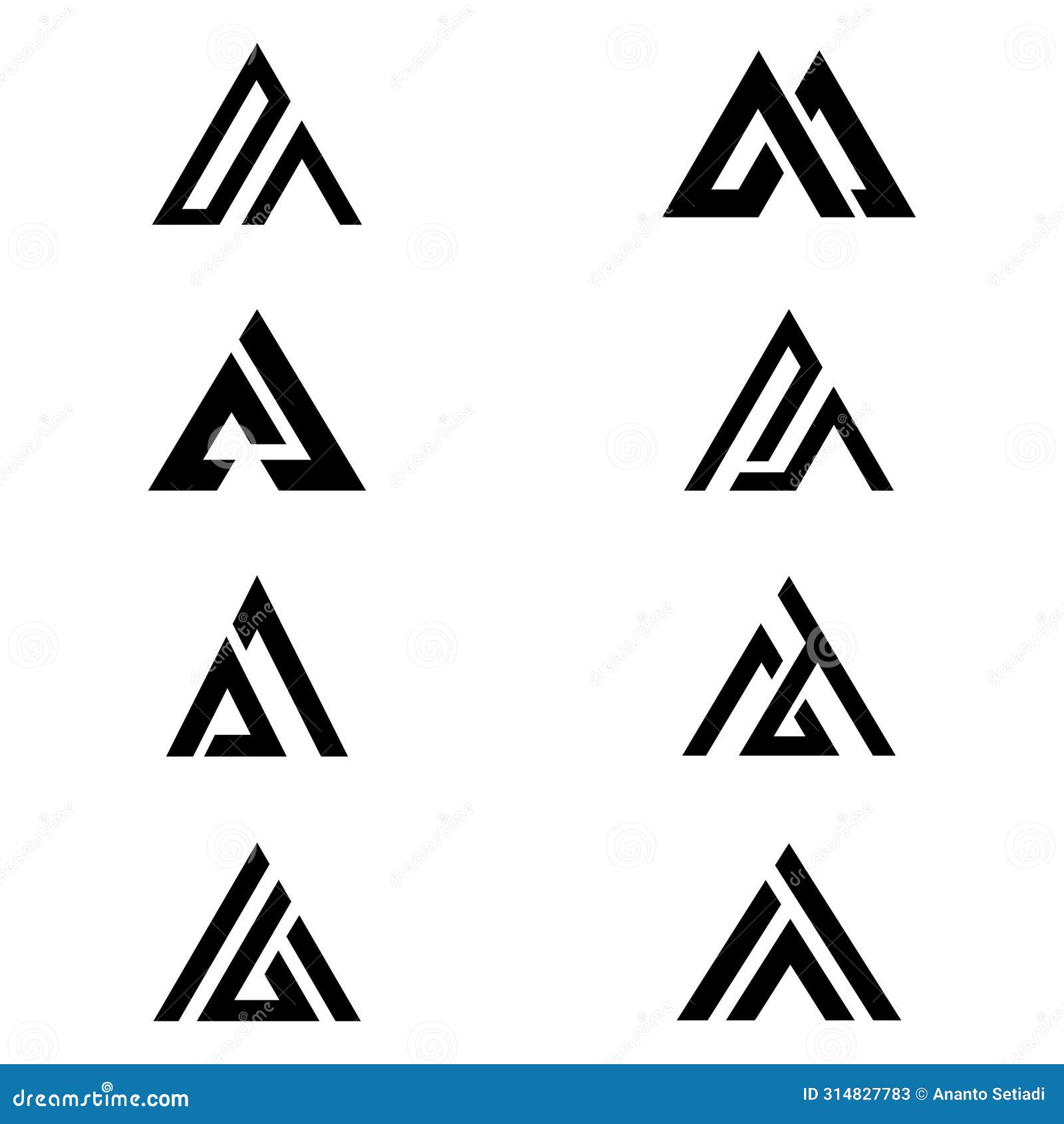 Collection of Abstract Initial a Logo Stock Vector - Illustration of ...