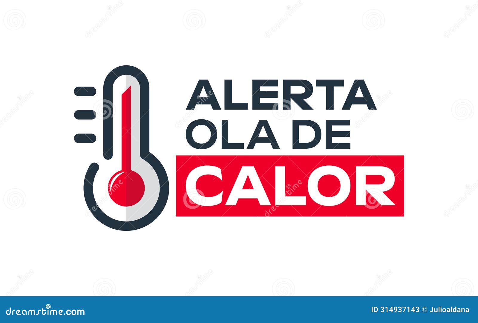 Alerta Ola De Calor, Alert Heat Wave Spanish Text, Vector Weather ...