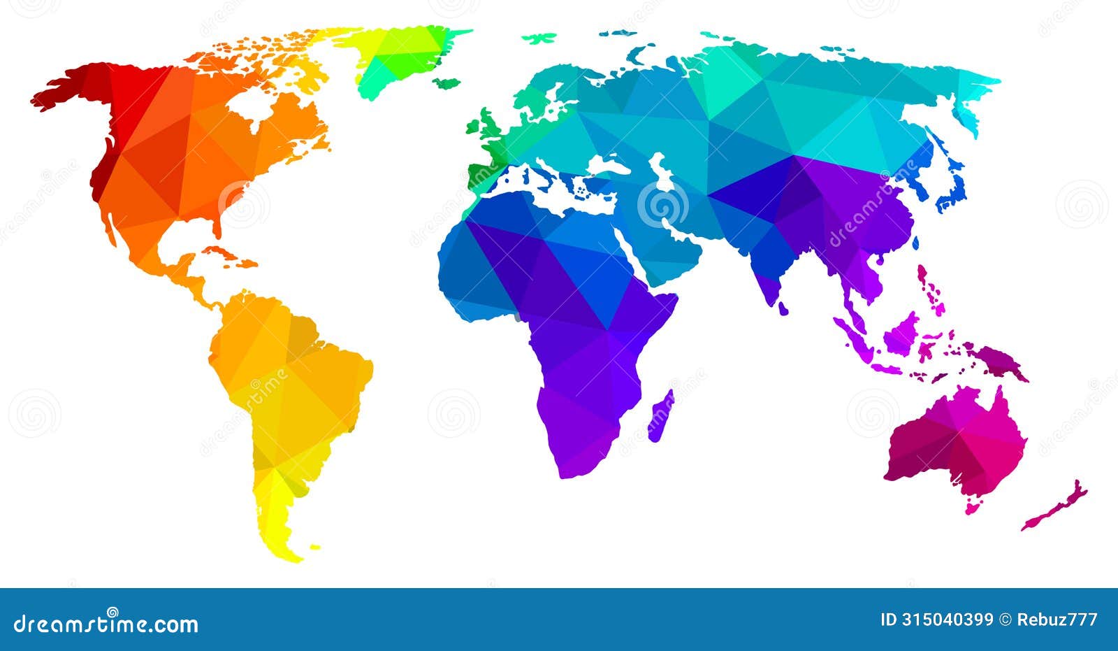 World Map, Vector Colorful Illustration. Stock Vector - Illustration of ...