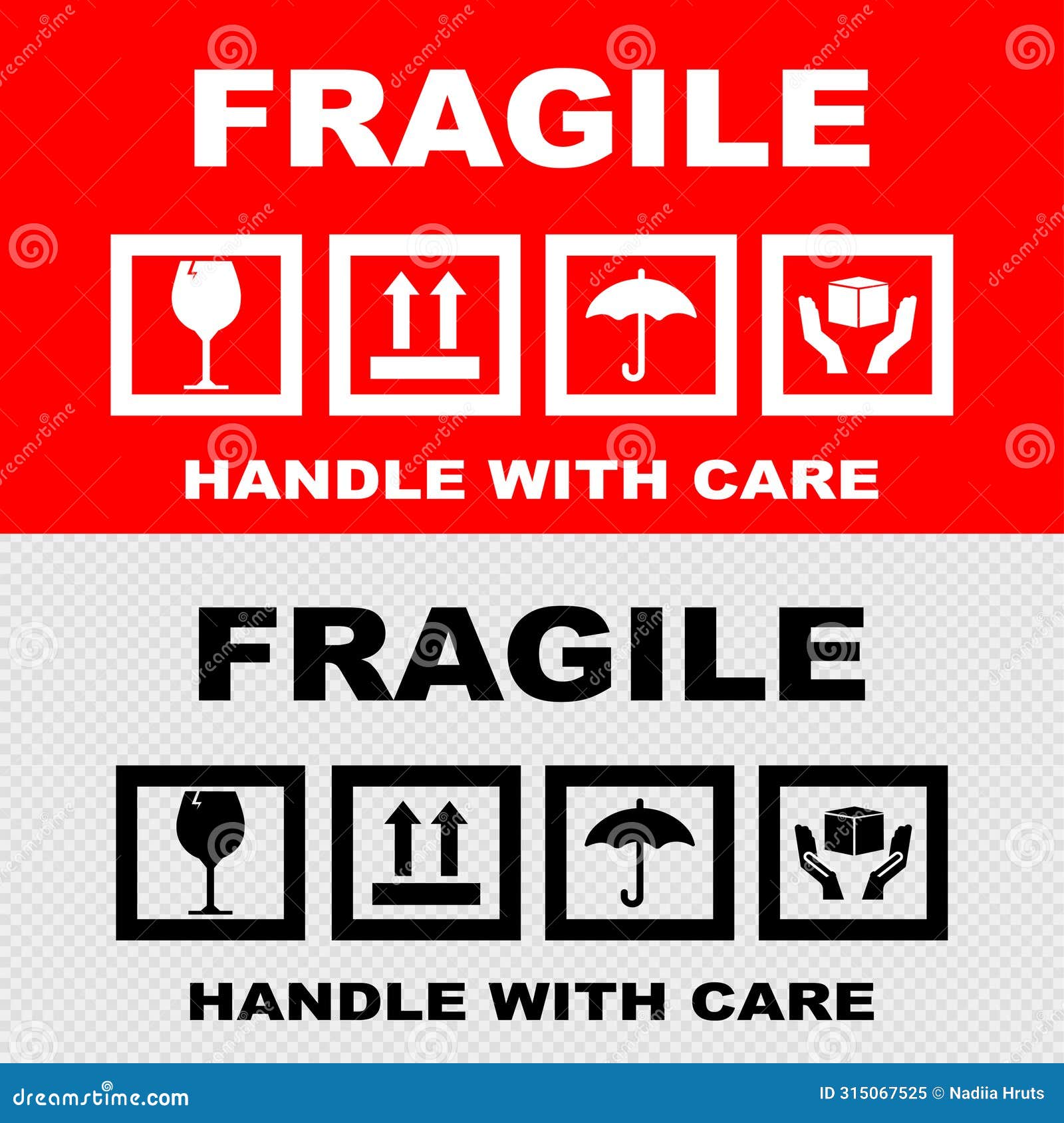Vector Fragile, Handle With Care Retro Sticker Box Sign. Logistics ...