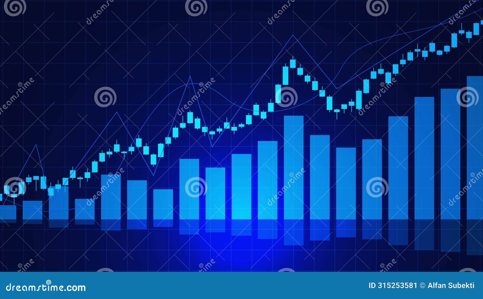 Bullish Candlestick Chart Graph of Stock Market Stock Vector ...