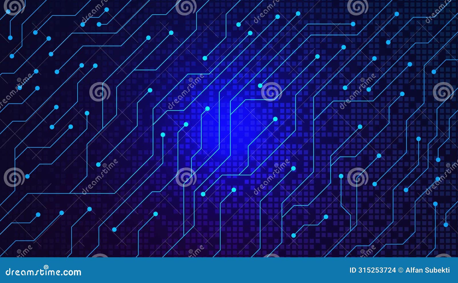 Abstract Technology Circuit Board with Digital Pixels. Electronic ...