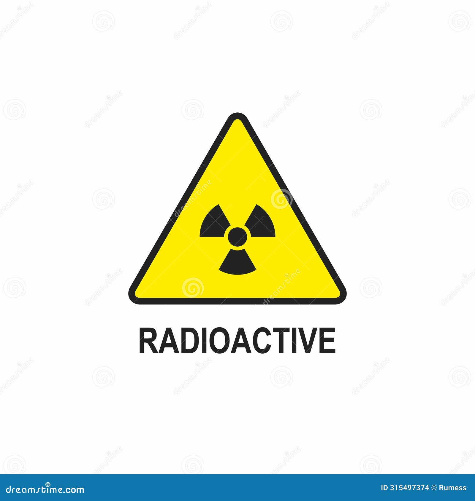 Warning Triangle Radioactive Sign. Vector Illustration Stock Vector ...