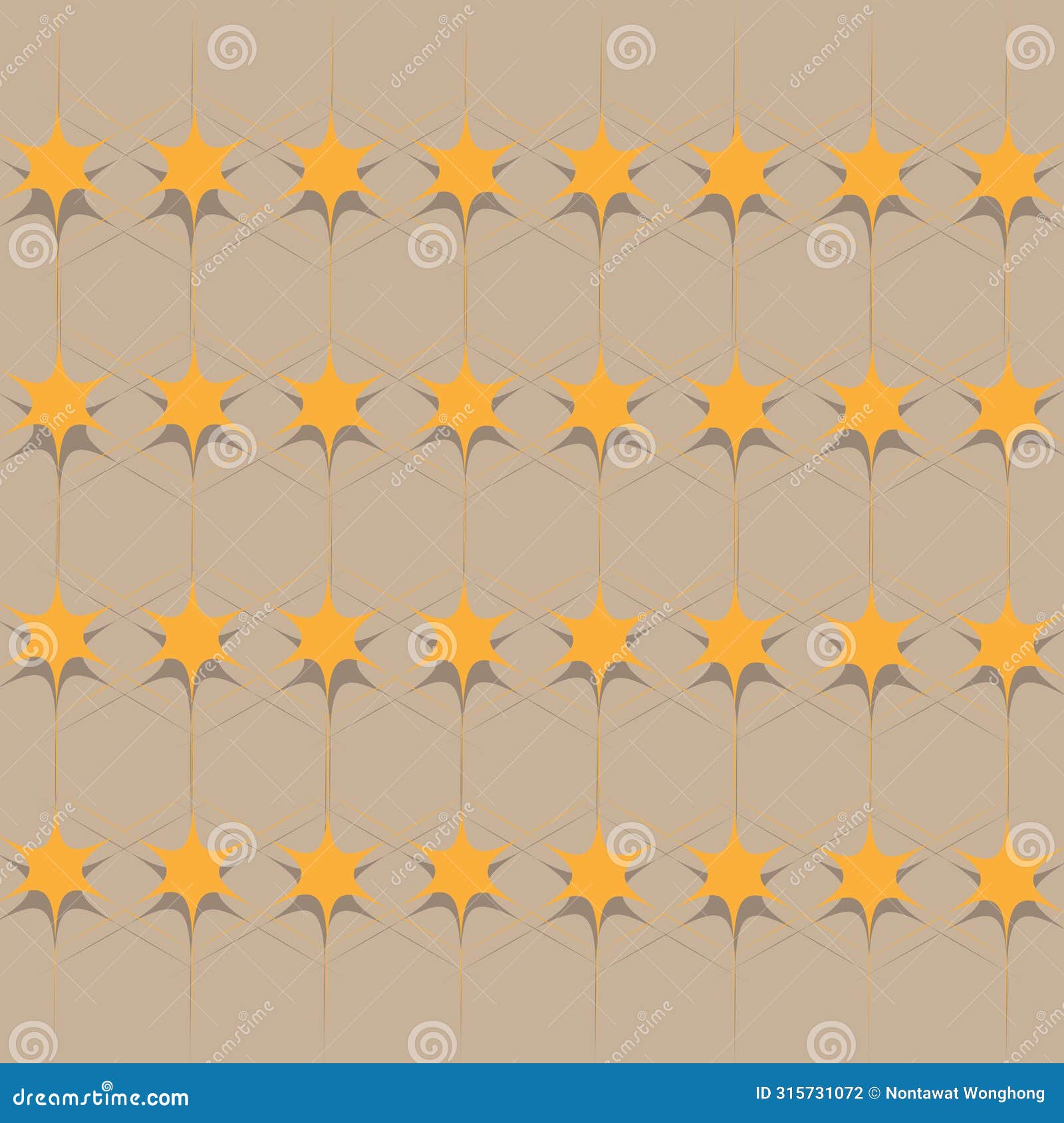 Yellow Star Pattern Background Illustration Arranged in Rows Stock ...