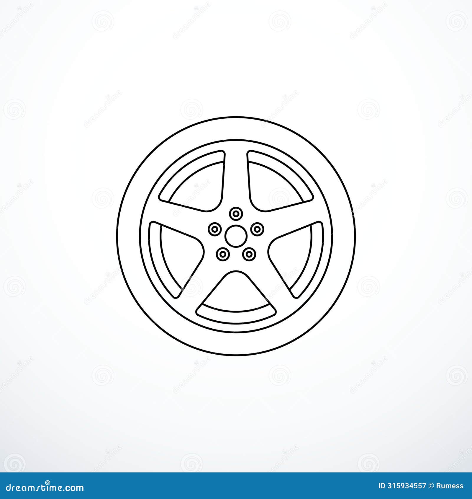 Car Wheel Line Icon. Vector Illustration Stock Vector - Illustration of ...