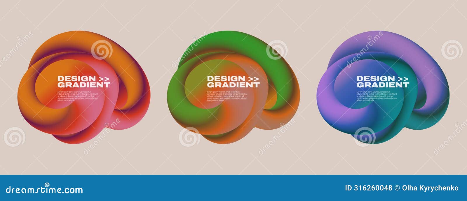 Set of Gradient Colorful Abstract 3d Shapes for Text Blocks Stock ...