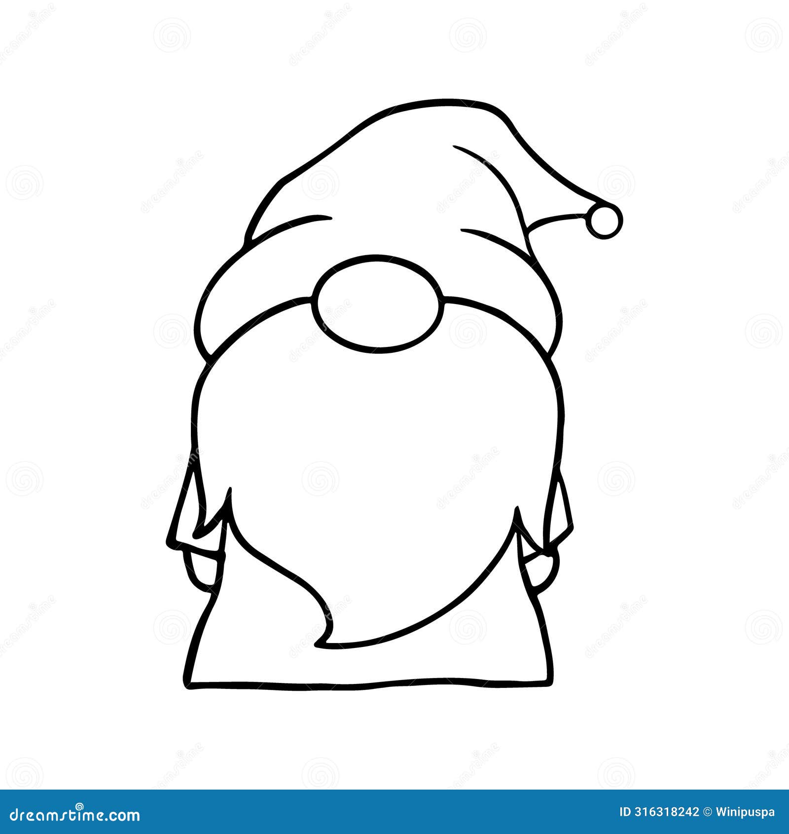 Cute Gnome Line art stock vector. Illustration of gardening - 316318242
