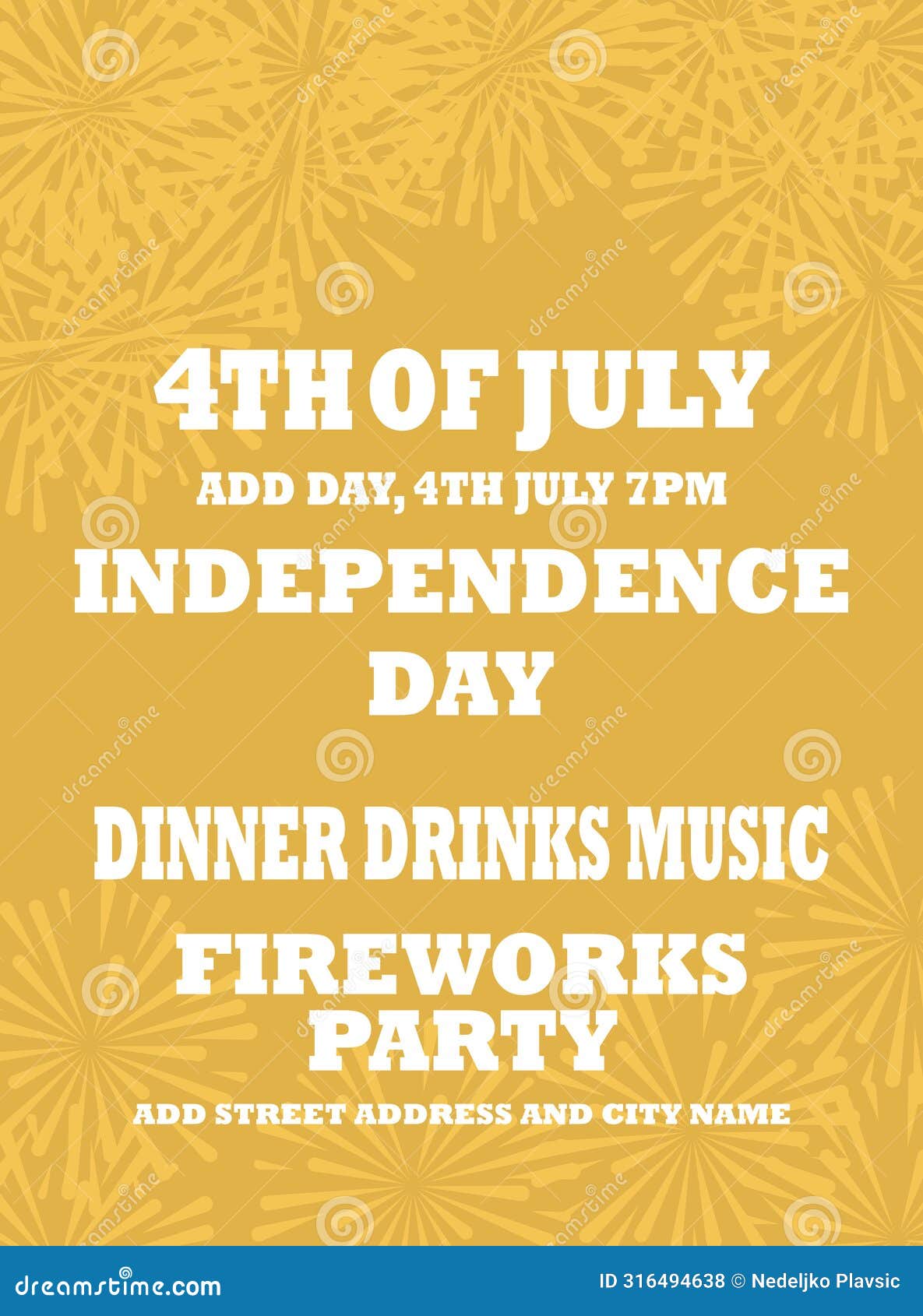 Independence Day Party Poster Flyer Social Media Post Stock Vector ...