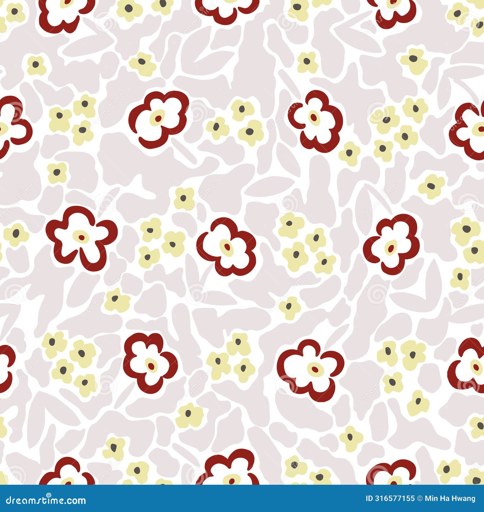 Cute Ditsy Floral Illustration Seamless Repeat Pattern Digital Artwork Stock Vector ...