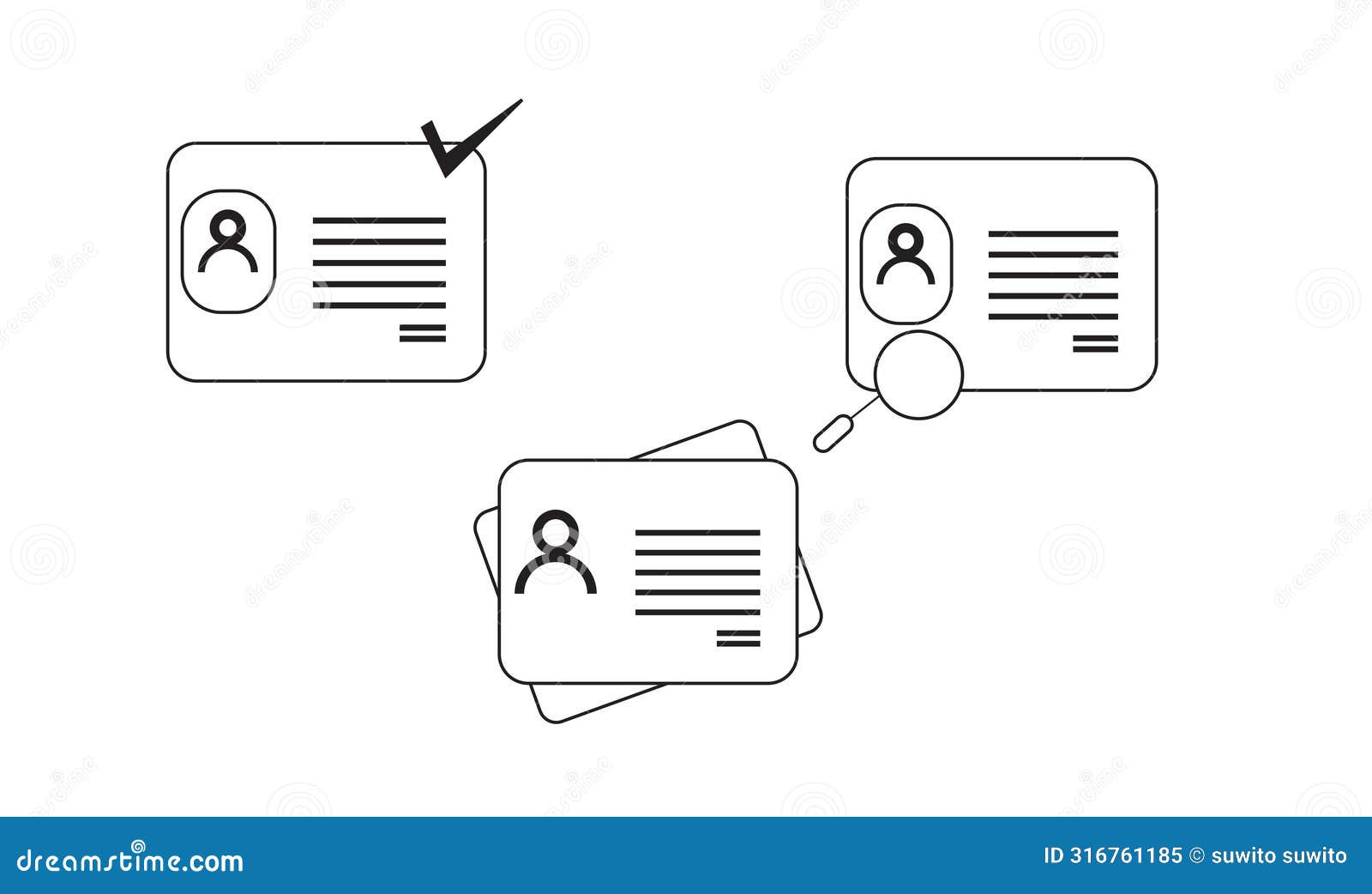 Set of Business Icons. Line Business Card Icon. Stock Vector ...