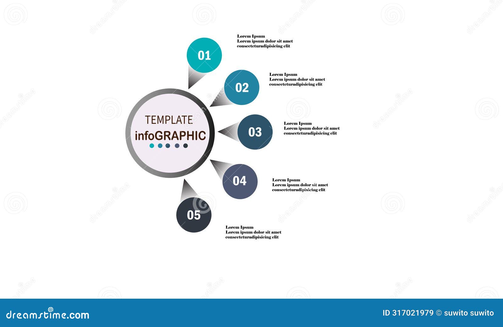 Five Steps Process Chart Infographics Element. Vector Background. Stock ...