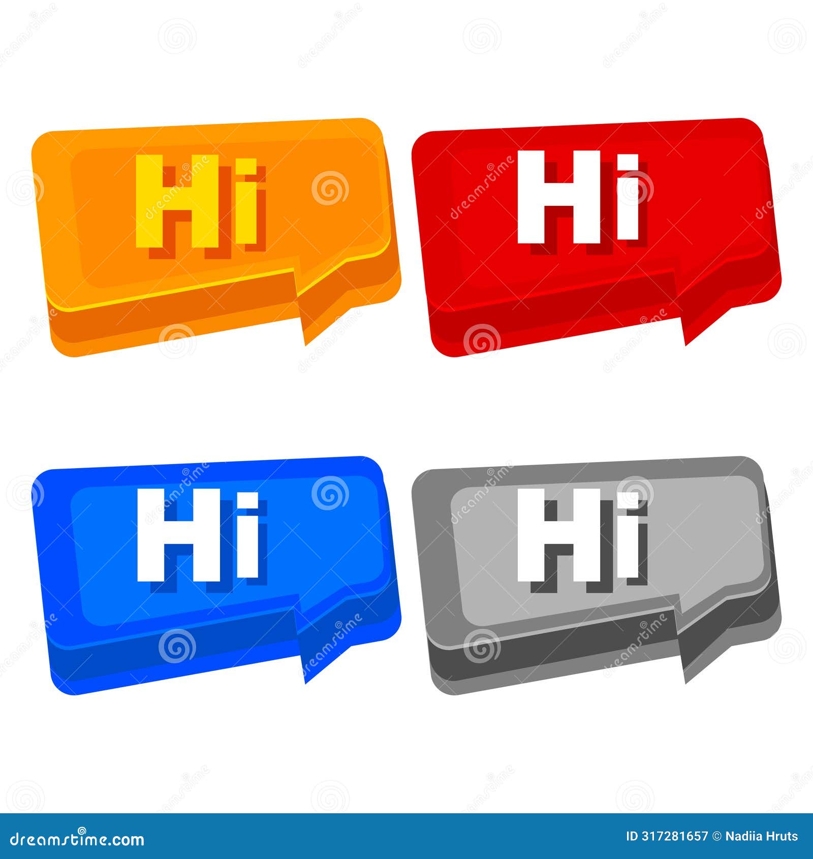 Hello Message .Simple Red Text Hello Sign Stock Vector - Illustration ...
