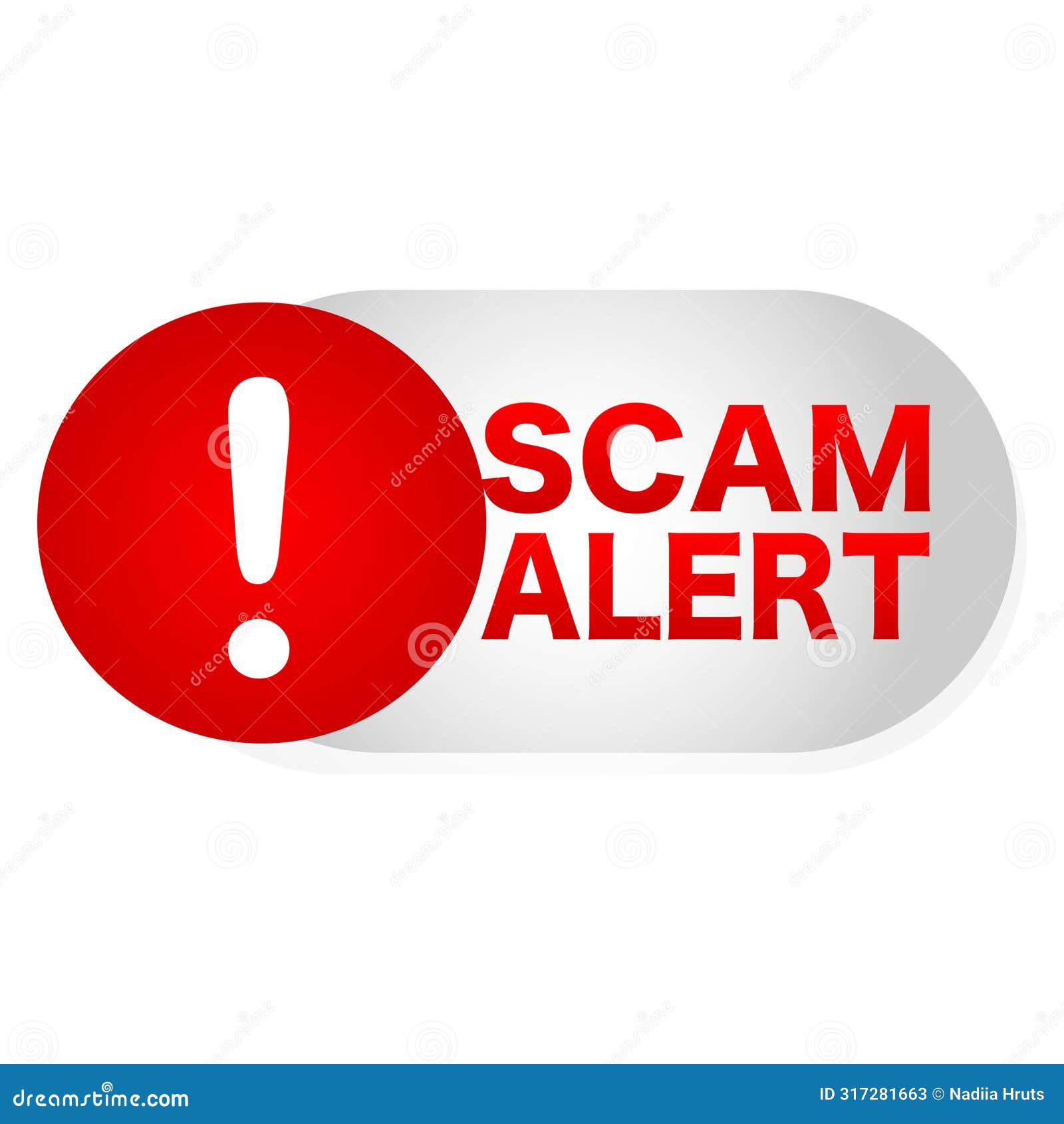 Banner with Red Scam Alert. Attention Sign. Cyber Security Icon ...