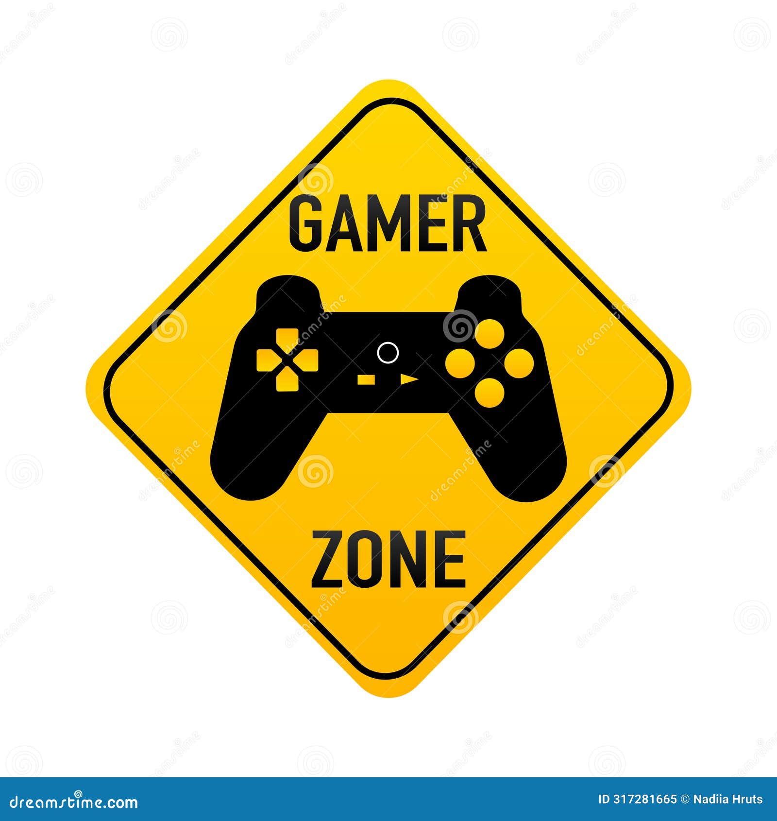 Gamer Hazard Warning Attention Sign Sahaped Cartoon Vector Illustration ...