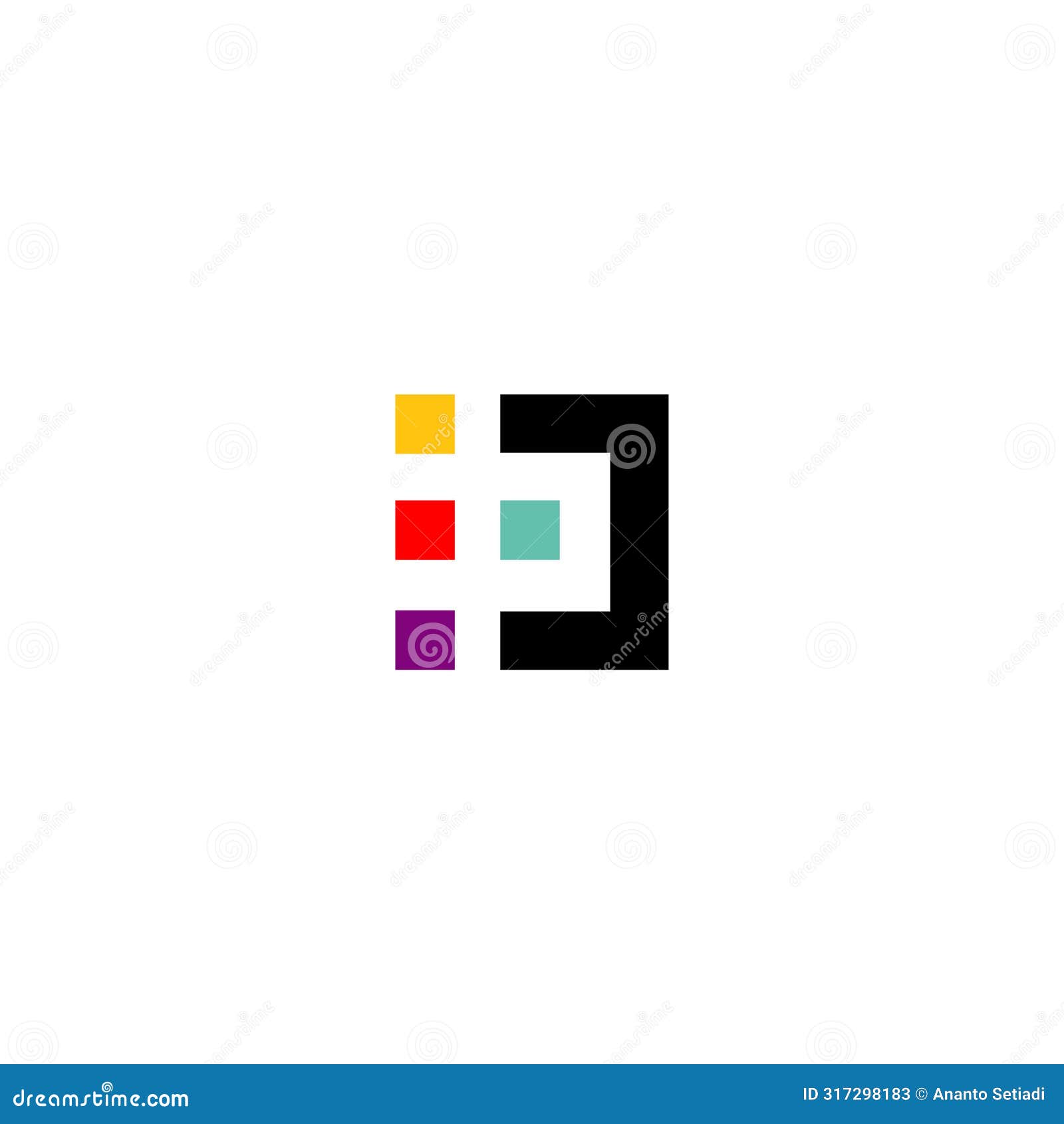 Letter P Square Digital Pixel Logo Stock Vector - Illustration of ...