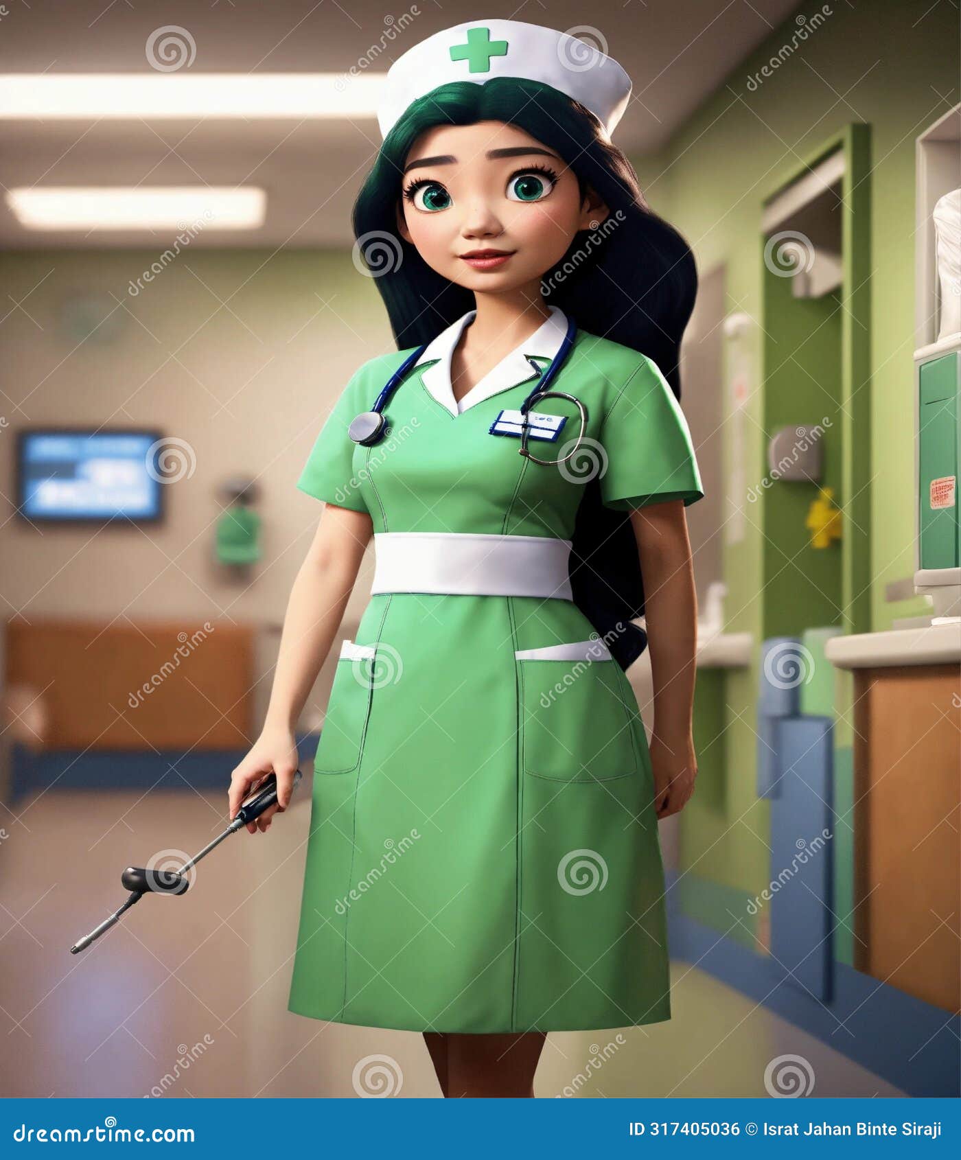 Happy International Nurses Day with a Nurse Cartoon Character Stock ...