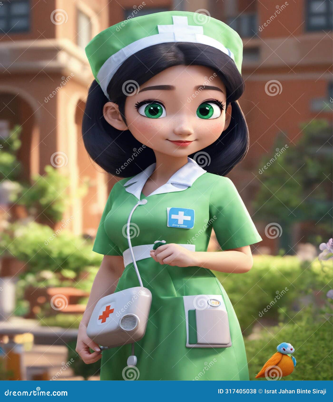 Happy International Nurses Day with a Nurse Cartoon Character Stock ...