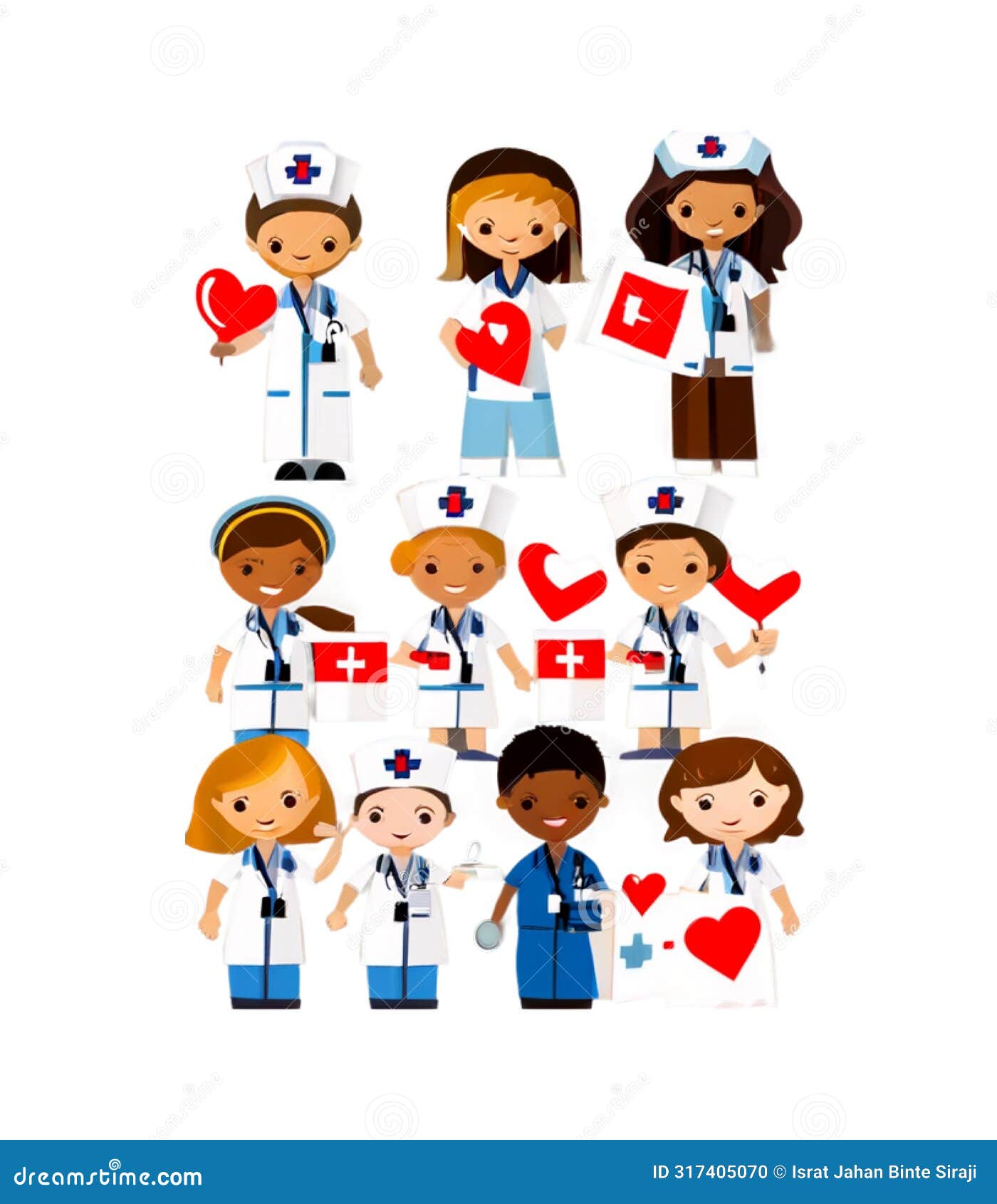 Happy International Nurses Day with a Nurse Cartoon Character Stock ...