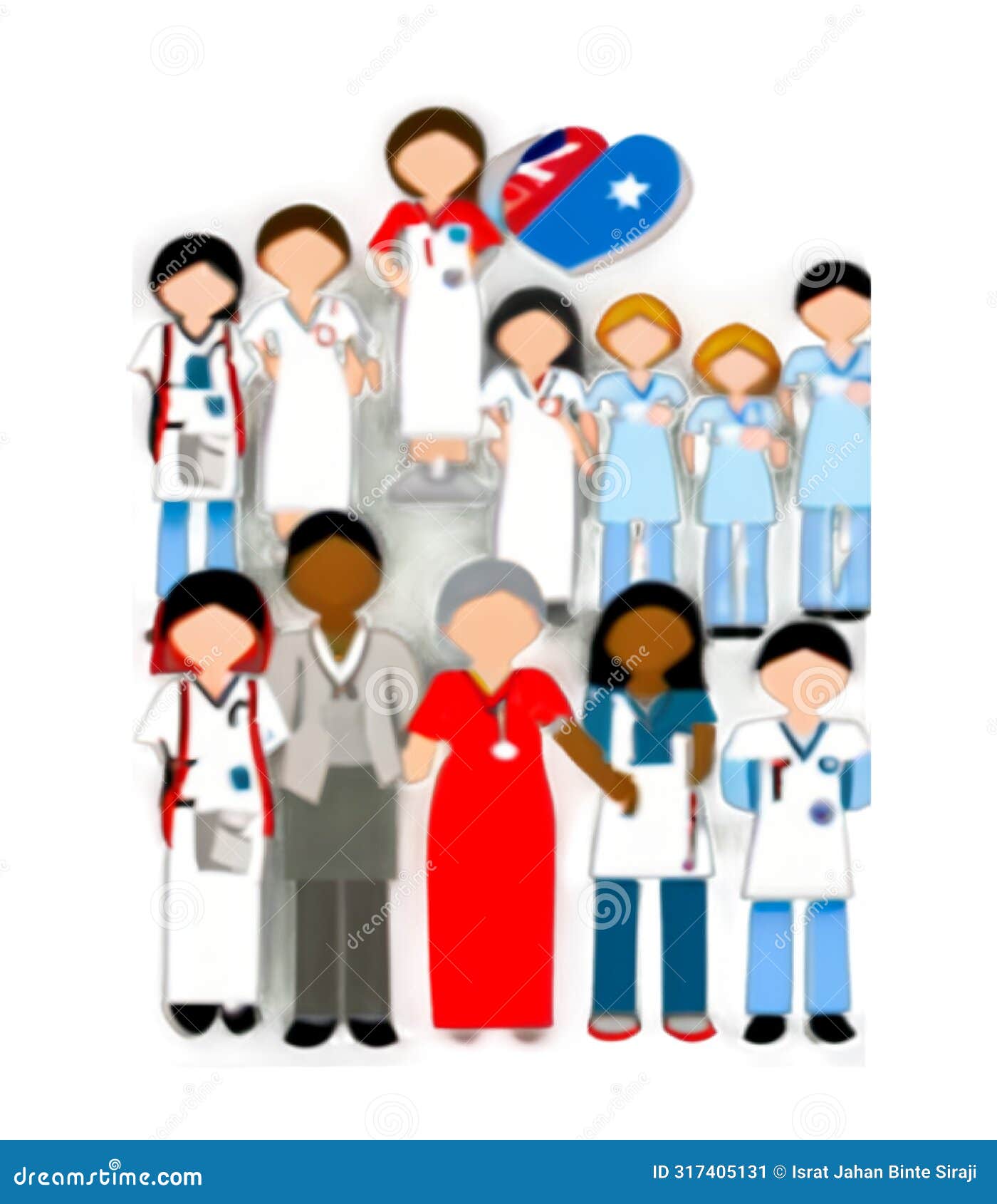 Standing Image of a Group of Nurses Stock Illustration - Illustration ...