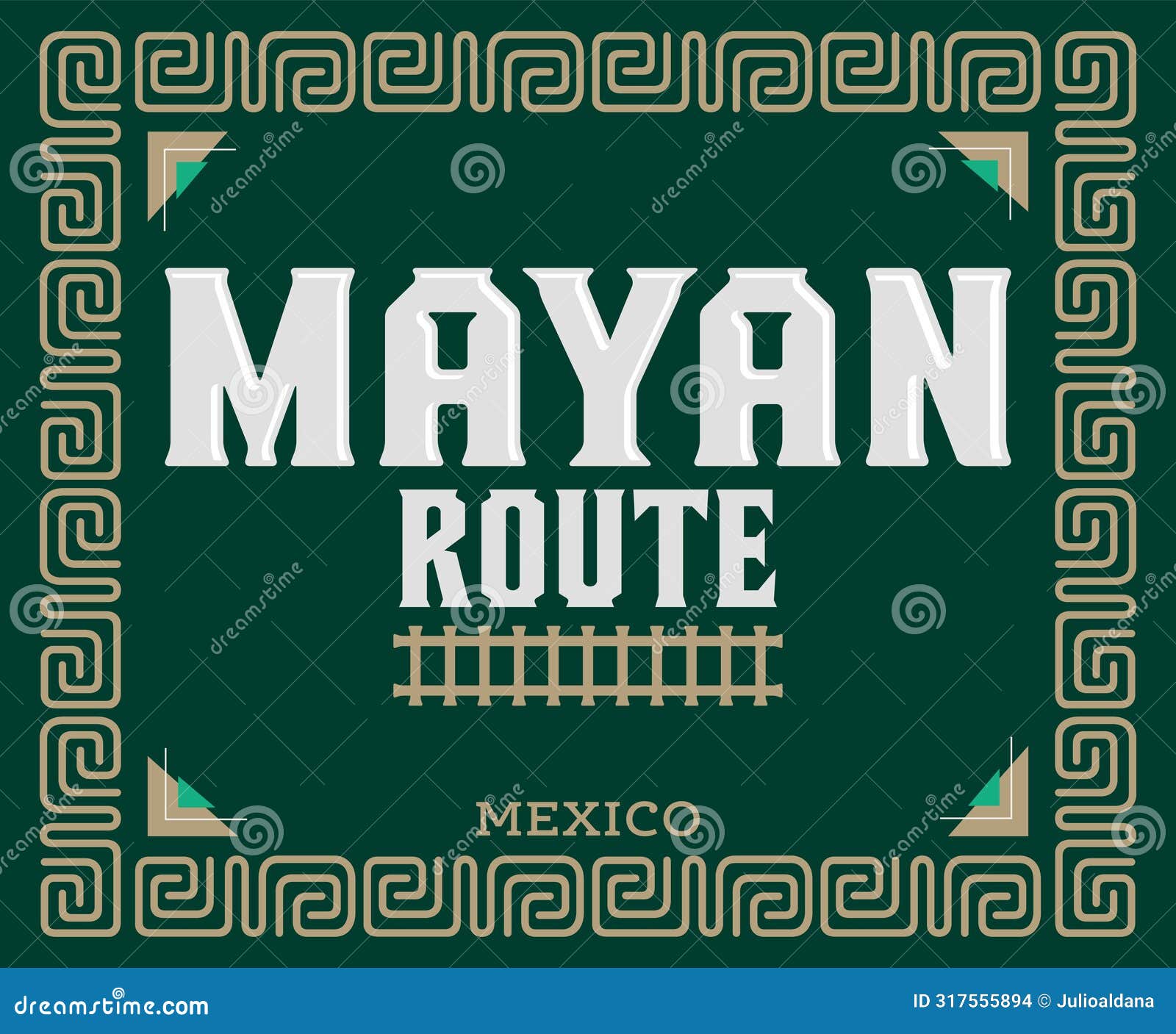 Mayan Route Mexico, Mayan Destination Spiral Lines Design Stock Vector ...