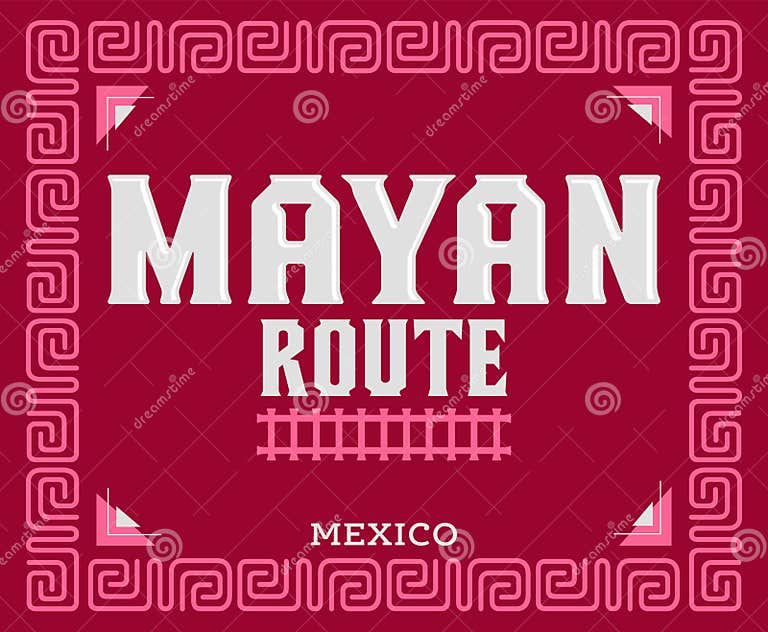 Mayan Route Mexico, Mayan Destination Spiral Lines Design Stock Image ...