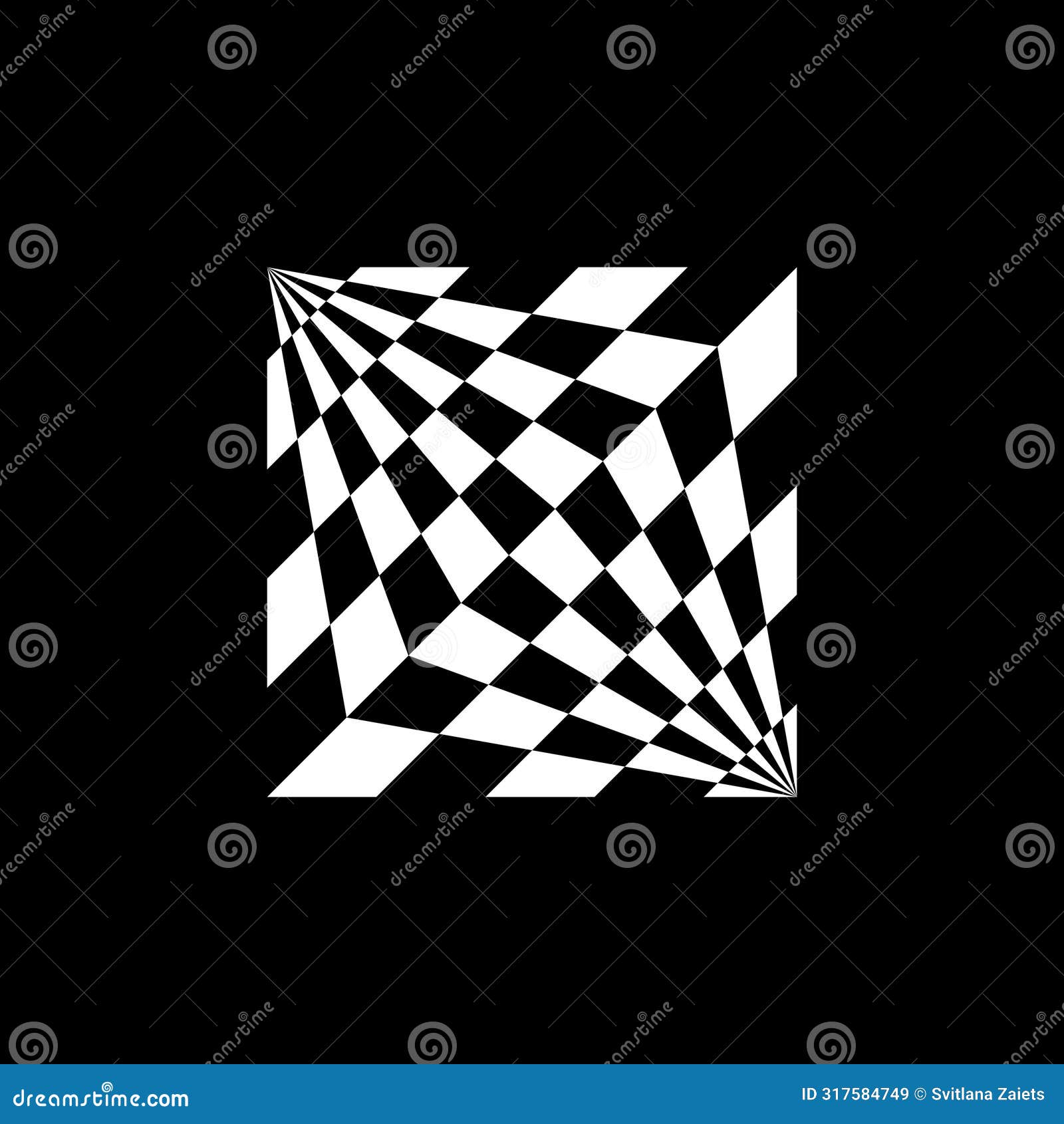 Visual Illusion Black White Checkerboard Vector Illustration Stock ...