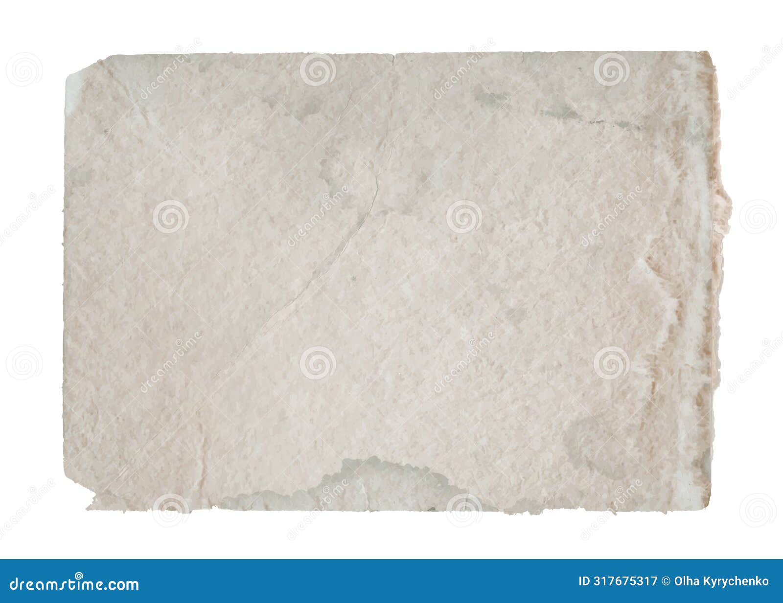 Vintage Paper Sheet with Ripped Edges. Old Dirty Rough Paper Texture ...