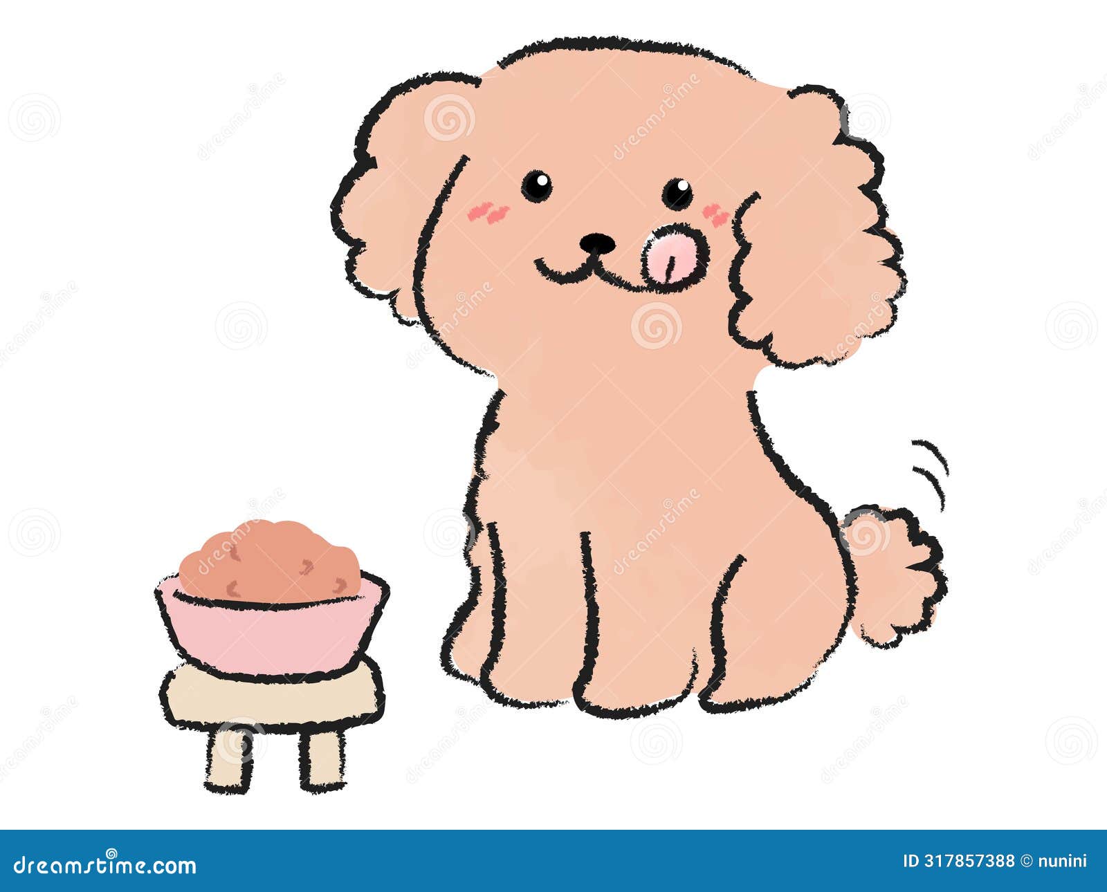 Toy Poodle Eating Dog Food 1 Stock Vector - Illustration of : 317857388
