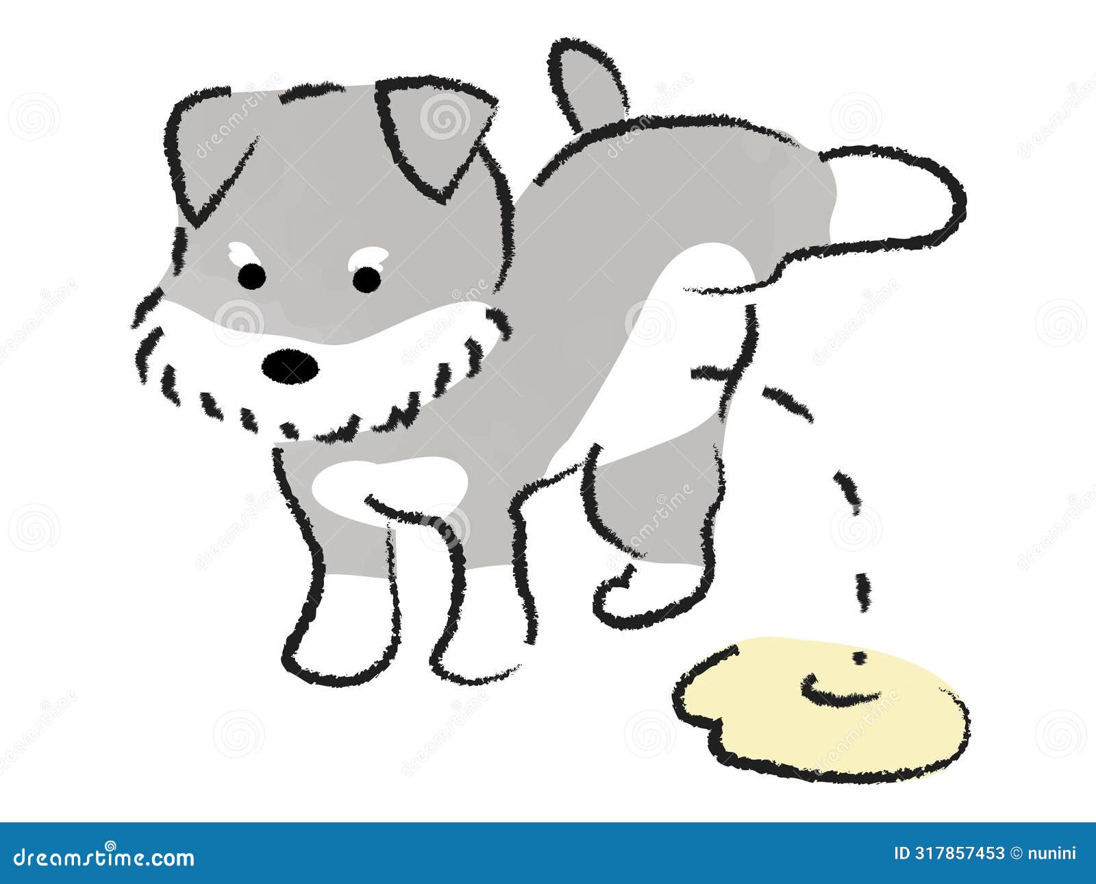 Schnauzer, a Dog Who Raises His Legs To Urinate Stock Vector ...