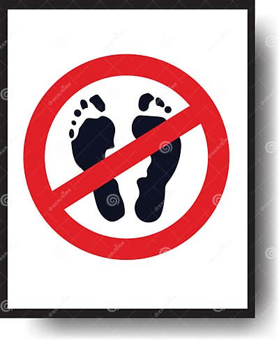 Please Wear Your Shoes only Sign on a White Background. Vector ...