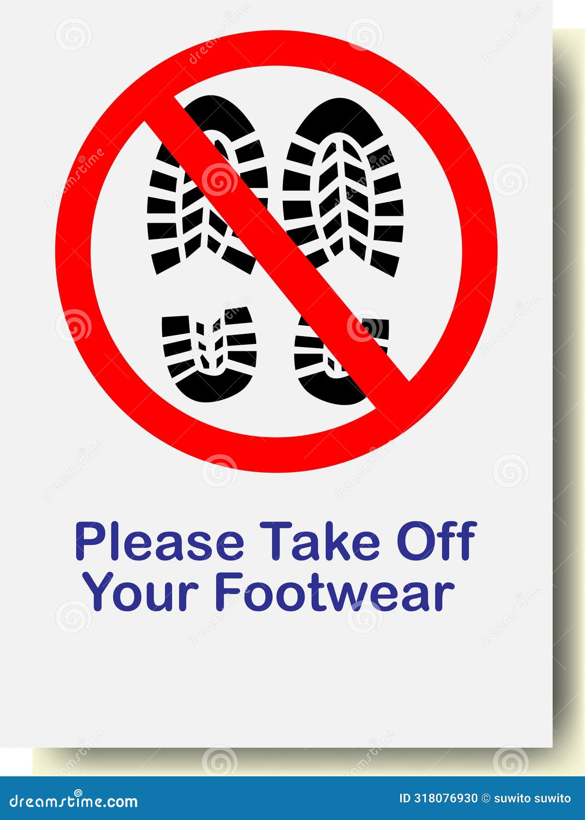 Please Wear Your Shoes only Sign on a White Background. Vector ...