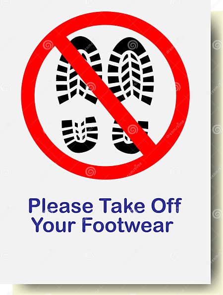 Please Wear Your Shoes only Sign on a White Background. Vector ...