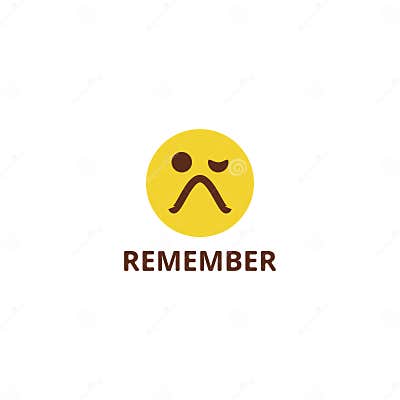 Emoji Logo with Reminiscent Facial Expression Stock Illustration ...