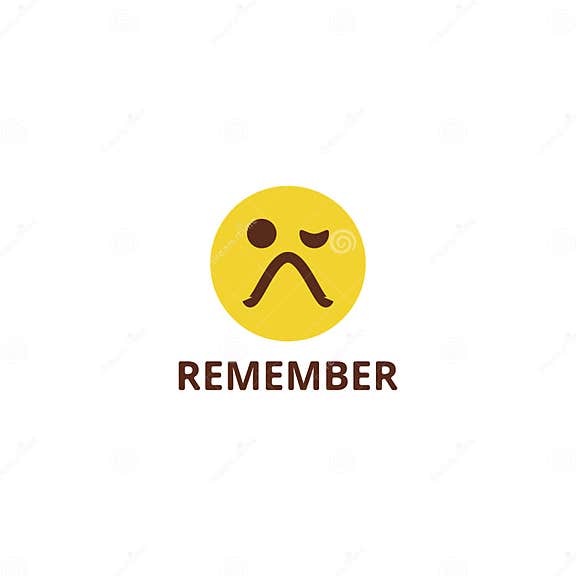 Emoji Logo with Reminiscent Facial Expression Stock Illustration ...